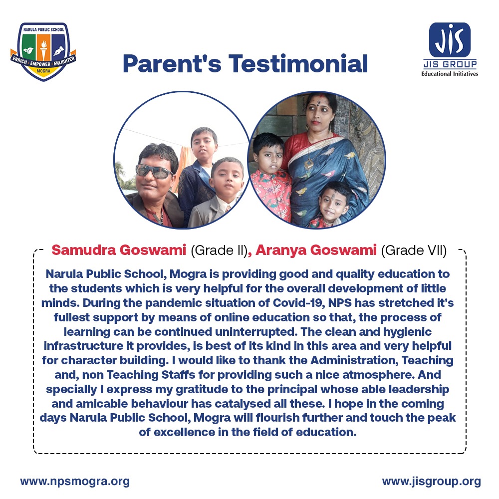 Parents' Testimonials | Narula Public School