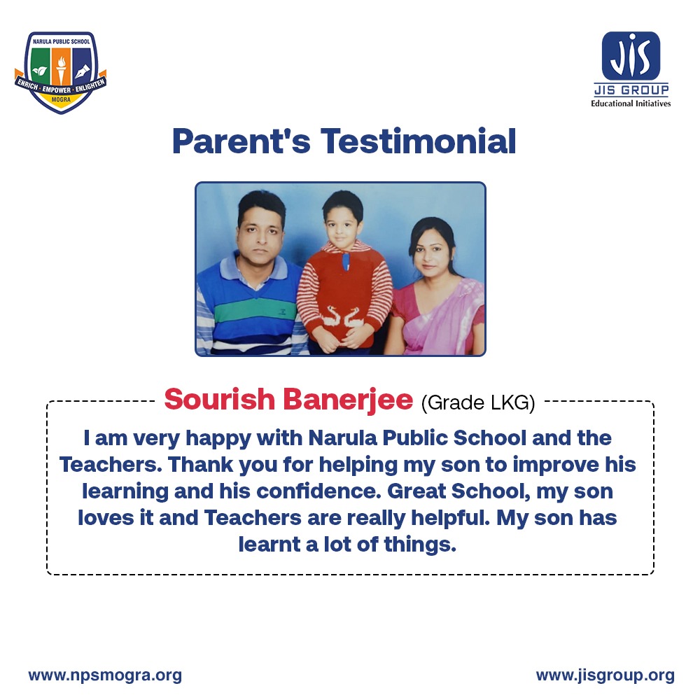 Parents' Testimonials | Narula Public School